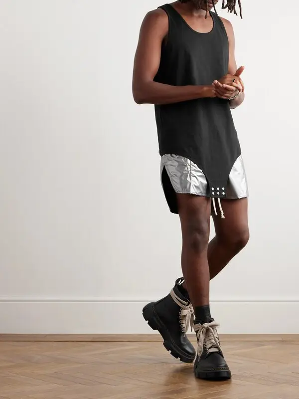 Rick Owens Champion Dolphin Straight-Leg Logo-Embroidered Metallic