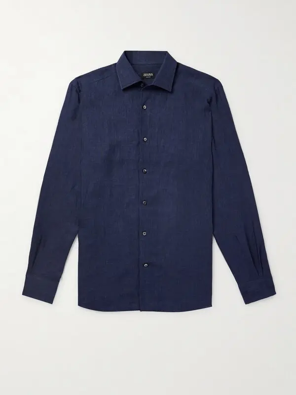 Zegna Oasi Linen Shirt - Blue