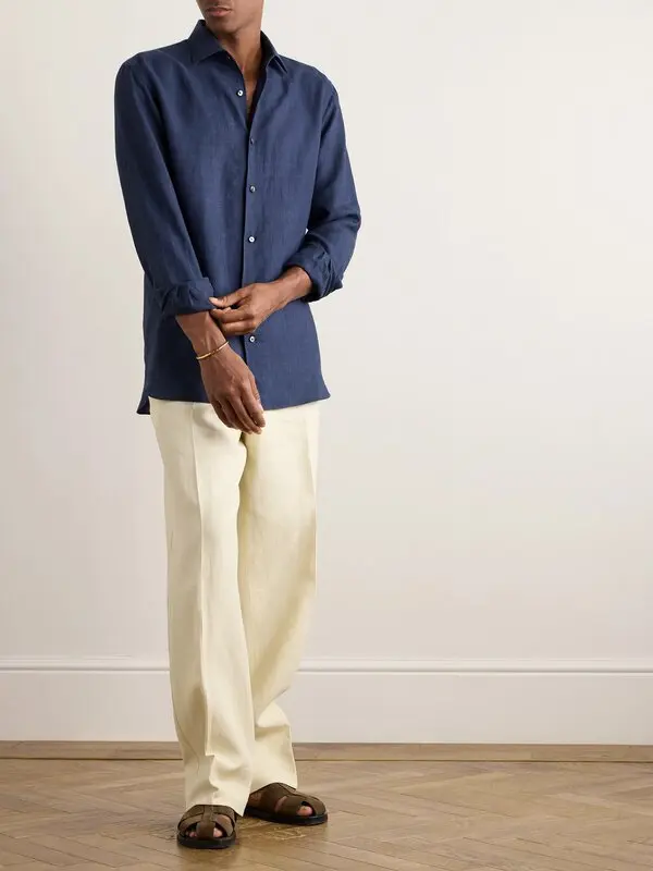 Zegna Oasi Linen Shirt - Blue