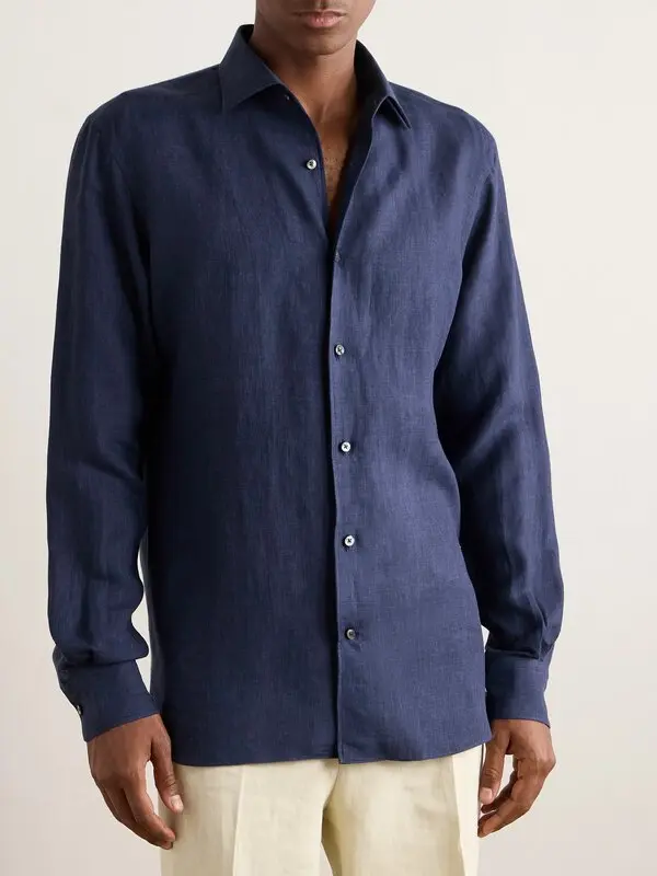 Zegna Oasi Linen Shirt - Blue