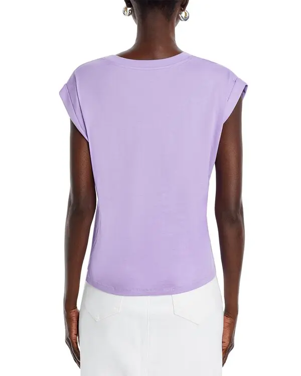 FRAME Easy Cotton V-neck Tee - Lilac