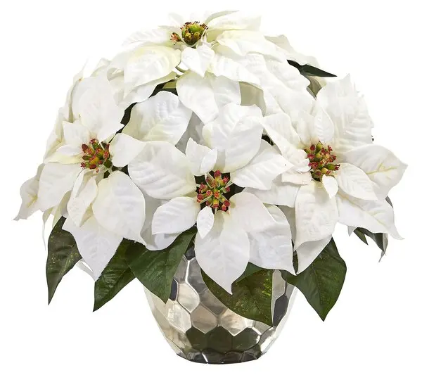 NEARLY NATURAL 14' Poinsettia Artificial Arrang Ement - One-color