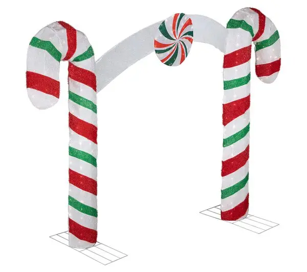 NORTHLIGHT 7' Double Candy Cane Archway Outdoor Decoration