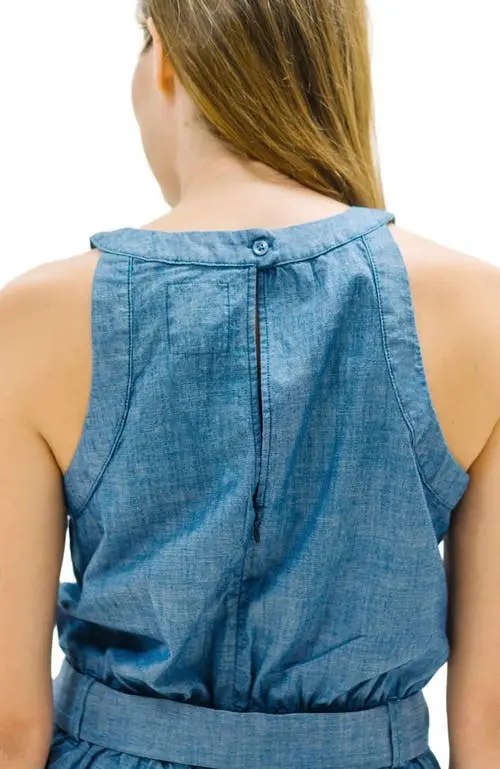 HOPE & HENRY Organic Chambray Halter Romper