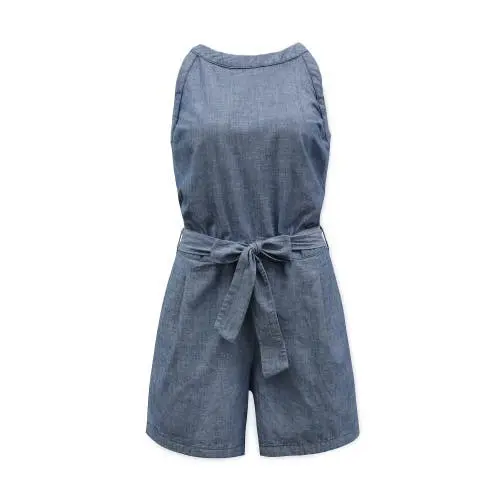HOPE & HENRY Organic Chambray Halter Romper