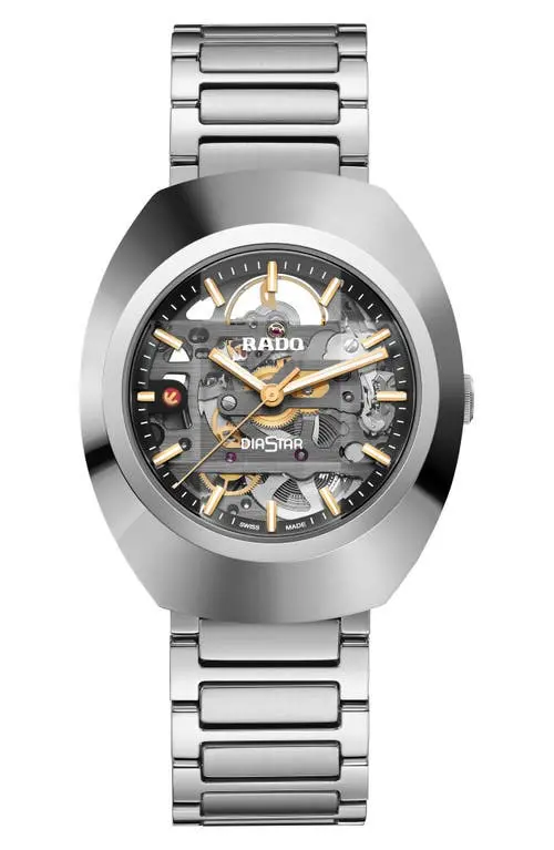 RADO Diastar Skeleton Automatic Bracelet Watch - Silver