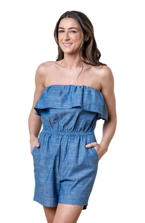 HOPE & HENRY Organic Ruffle Top Romper