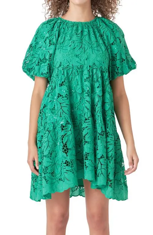 Endless Rose Lace & Sequin Trapeze Mini Dress