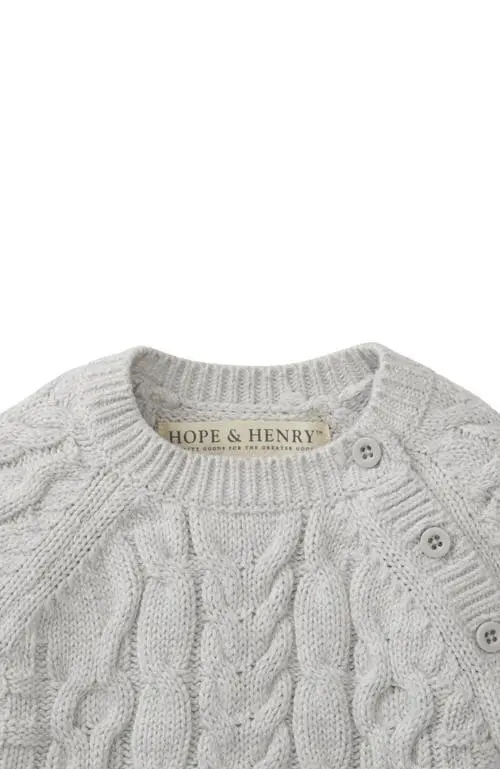 HOPE & HENRY Baby Cable Knit Sweater Romper - Gray Heather