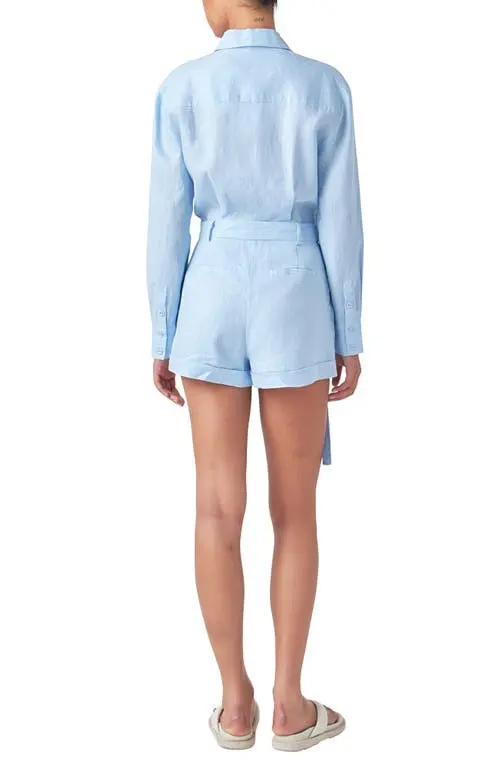 GREY LAB Long Sleeve Linen Romper