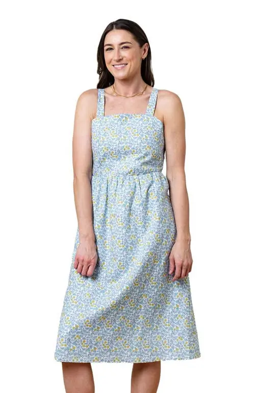 HOPE & HENRY Halter Neck Organic Cotton And Linen-blend Dress