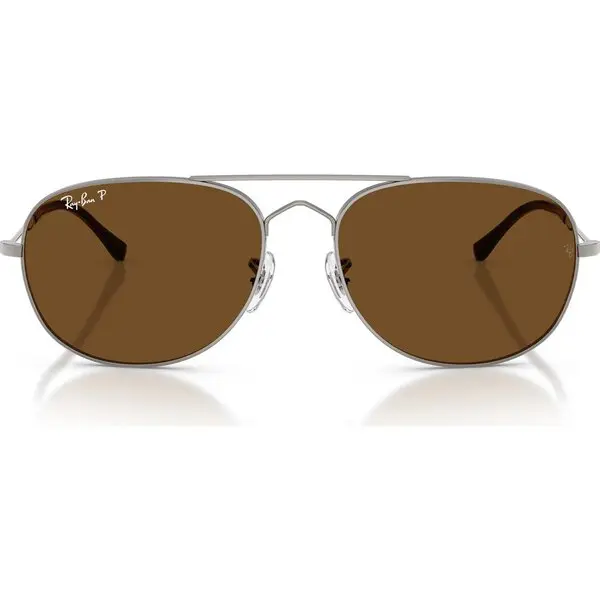 Ray-ban Bain Bridge 60mm Gradient Polarized Sunglasses - Gunmetal/polar Brown