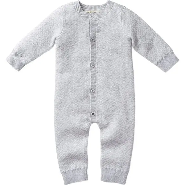 HOPE & HENRY Baby Jacquard Romper - Grey