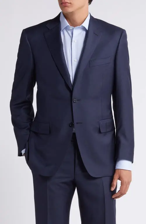 Canali Solid Wool Suit - Navy