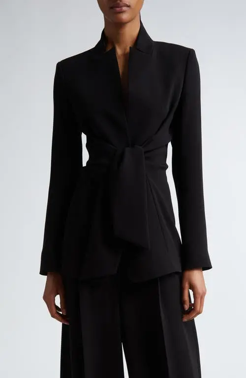 Max Mara Seggio Tie-front Crepe Blazer