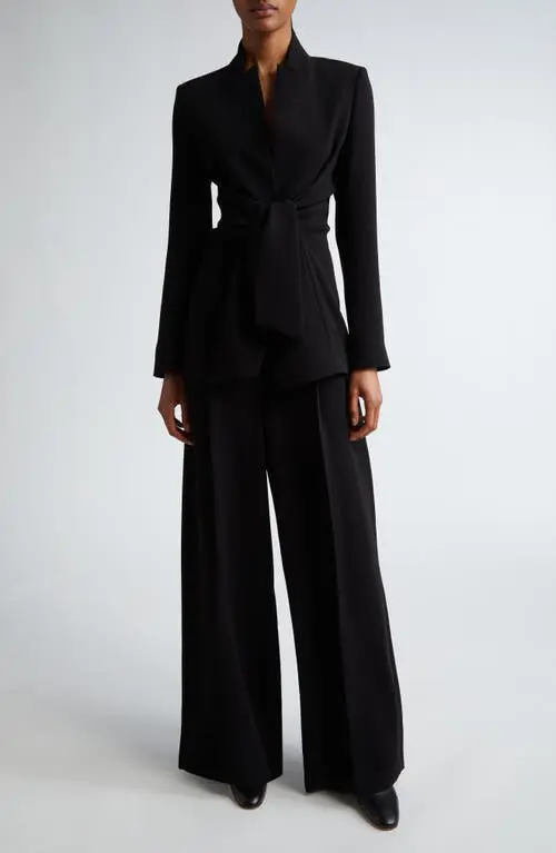 Max Mara Seggio Tie-front Crepe Blazer