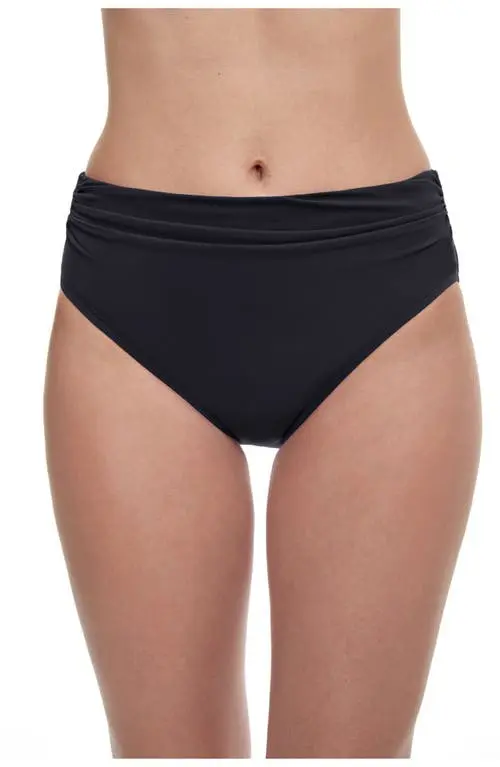 GOTTEX Tutti Frutti High Waist Shirred Bikini Bottom - Black