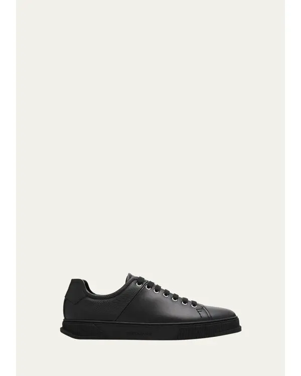 FERRAGAMO Clayton Leather Sneakers - Black