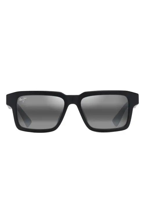 Maui Jim Kahiko 53mm Gradient Square Sunglasses - Matte Black