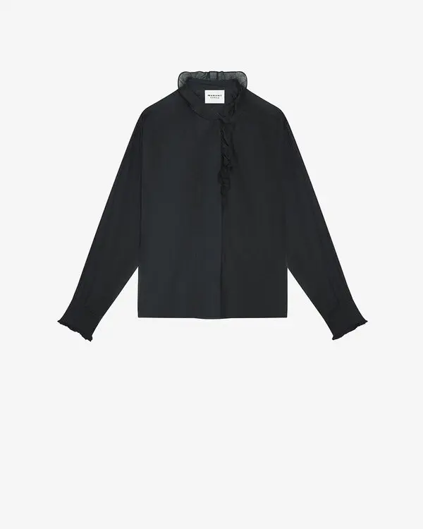 ETOILE Pamiças Cotton Voile Top - Black