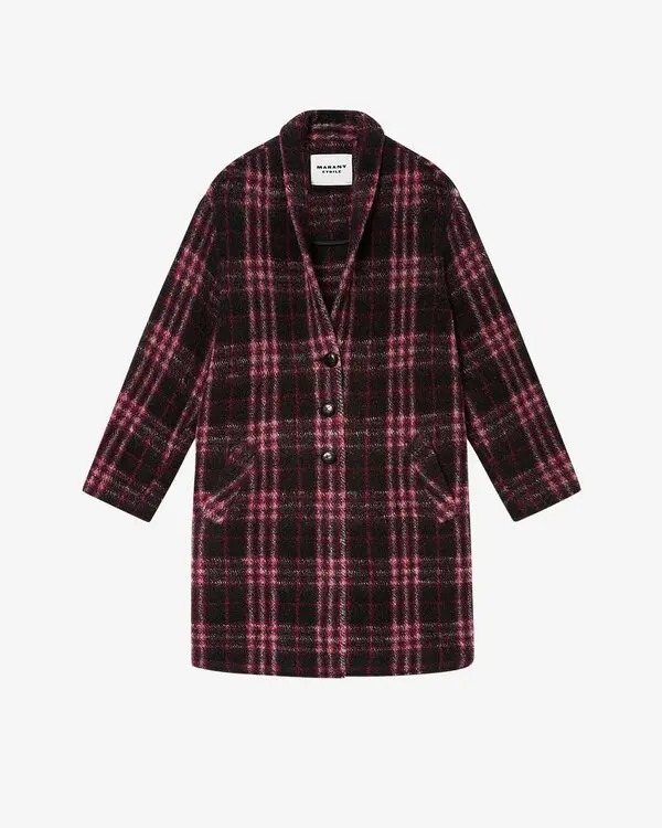 MARANT ETOILE Gabriel Wool Coat - Black/fuchsia