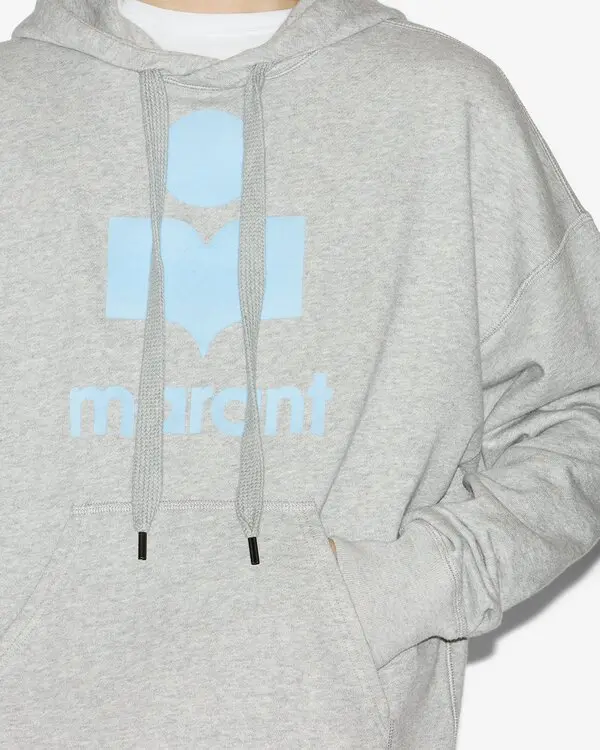 Isabel Marant Cotton Hoodie - Gray/ice Blue