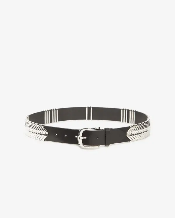 Isabel Marant Étoile Tehora Leather Belt - Black/silver