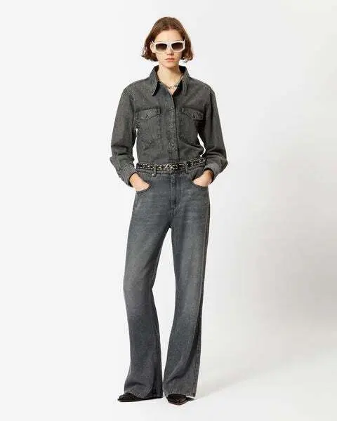 MARANT ETOILE Belvira Bootcut Jeans - Gray