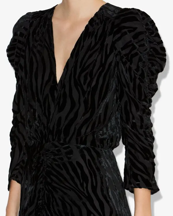 Isabel Marant Étoile Nemil Zebra Print Velvet Dress