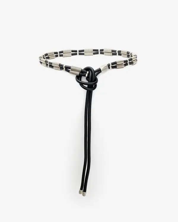 Isabel Marant Swen Tie-up Belt - Black/silver