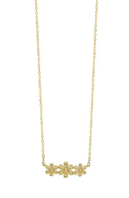 Bony Levy 14k Gold Flower Bar Pendant Necklace - 14k Yellow Gold