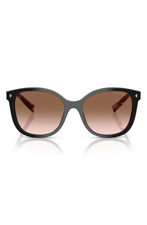 Prada 53mm Square Sunglasses - Black/brown Gradient