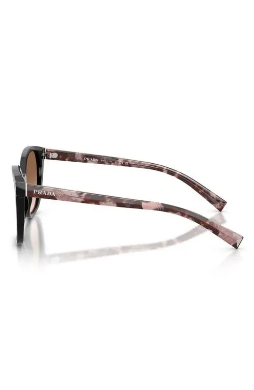 Prada 53mm Square Sunglasses - Black/brown Gradient