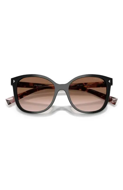 Prada 53mm Square Sunglasses - Black/brown Gradient