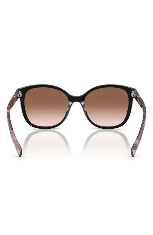Prada 53mm Square Sunglasses - Black/brown Gradient