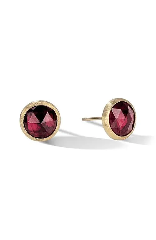 Marco Bicego Jaipur Garnet Stud Earrings - Yellow Gold