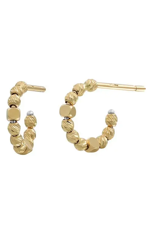 Bony Levy 14k Gold Beaded Hoop Earrings - 14k Yellow Gold