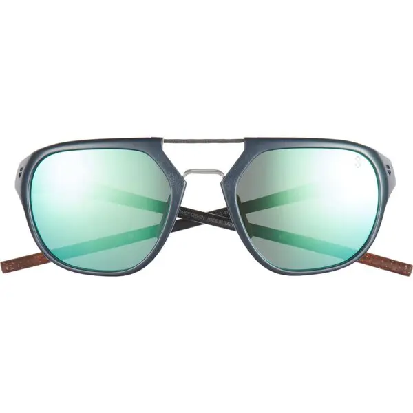 Tag Heuer Line 53mm Polarized Pilot Sunglasses - Matte Blue/green Polarized