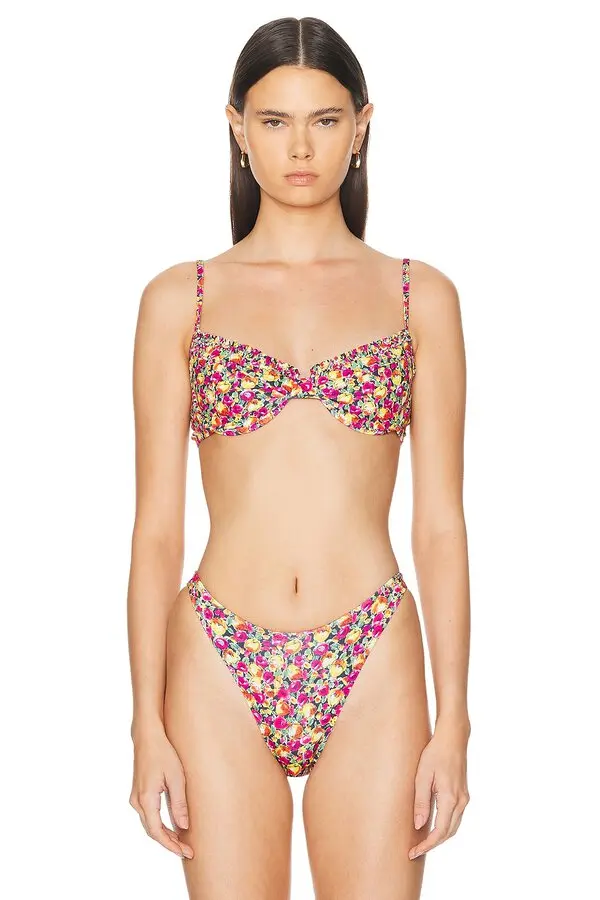 Heavy Manners Ruffle Bikini Top - East Houston