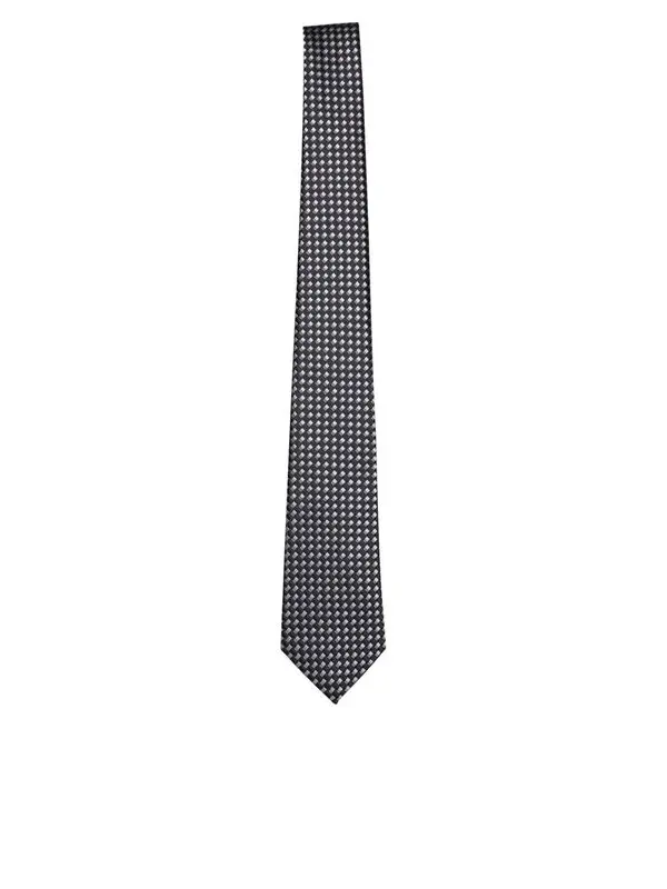 Giorgio Armani Geometric Print Silk Tie - Black