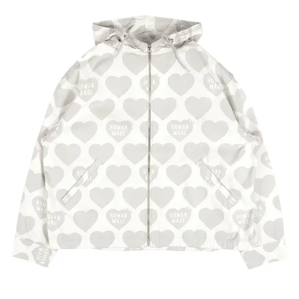 HUMAN MADE Heart Zip Up Parka - White