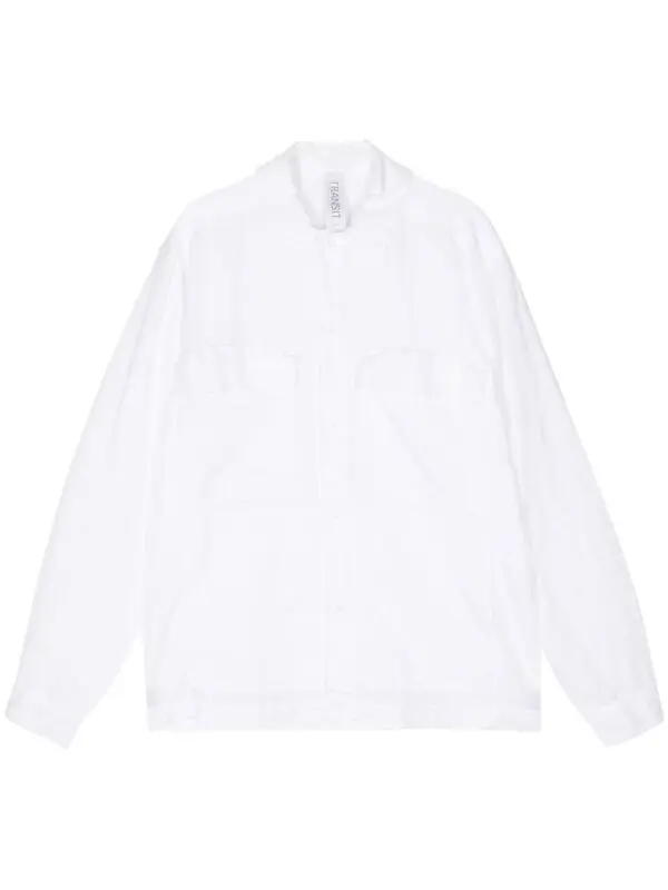 Transit Long-sleeve Cotton-linen Blend Shirt - White