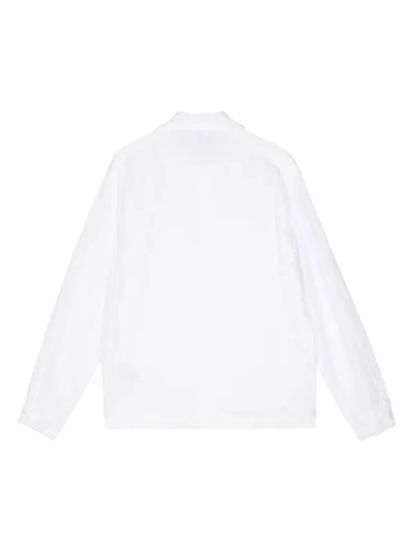 Transit Long-sleeve Cotton-linen Blend Shirt - White