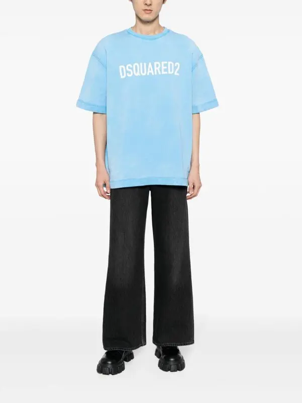 Dsquared2 Logo-print Short-sleeve Sweatshirt - Blue