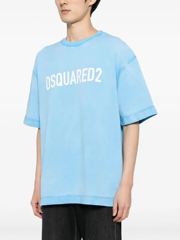 Dsquared2 Logo-print Short-sleeve Sweatshirt - Blue