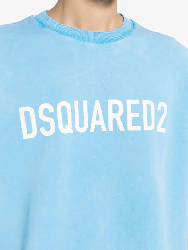 Dsquared2 Logo-print Short-sleeve Sweatshirt - Blue