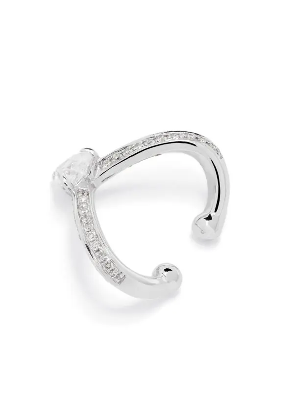 Shay 18k White Gold Diamond Heart Ear Cuff