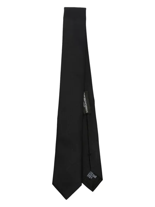 Emporio Armani Silk Gabardine Tie - Black