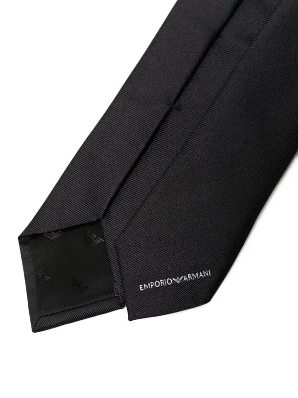 Emporio Armani Silk Gabardine Tie - Black
