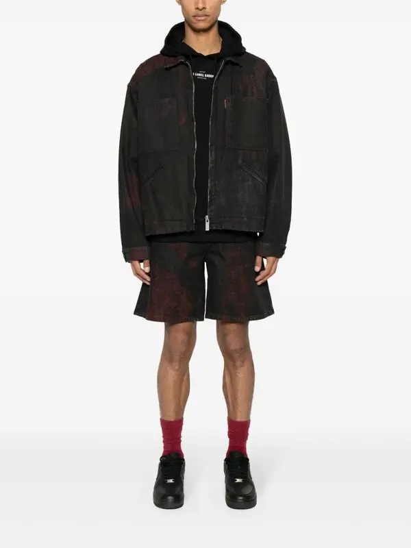 44 LABEL GROUP Corrosive Denim Shorts